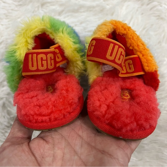 UGG | Shoes | Ugg Fluff Yeah Cali Collage Rainbow Pride Slide Slipper ...